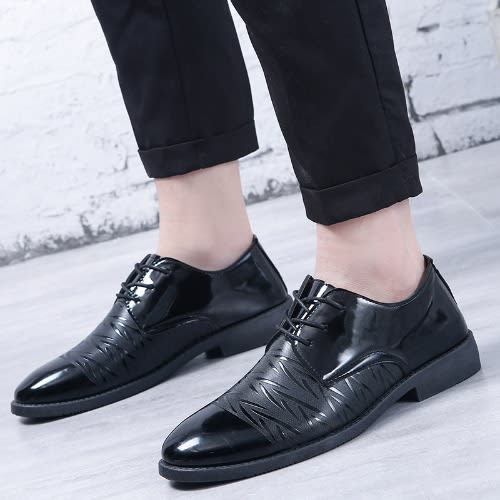 Fashion Front Corporate Business Men's Leather Formal Shoes - Black ...