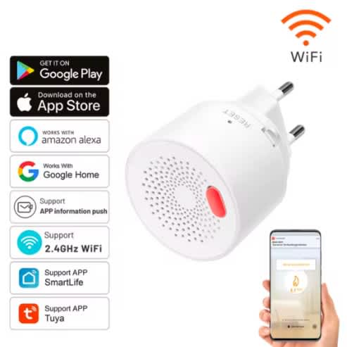 Tuya Smart Wifi Gas Leak Detector – Fire Alarm- Alexa Compatible- App ...