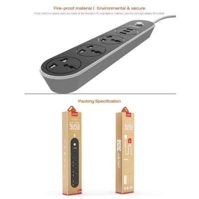 LDNIO 3 Anti-static Surge Protector Power Sockets With 3 USB Hub ...