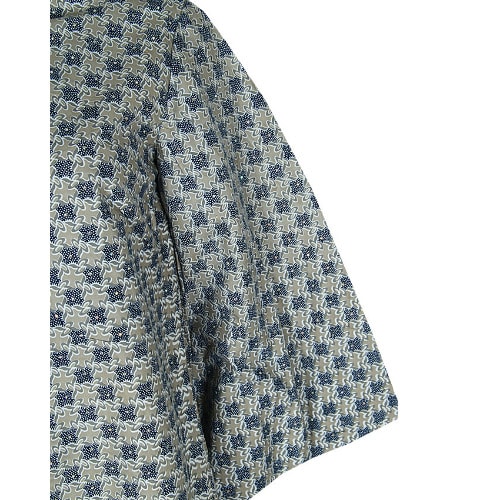 Full Stoned Ankara Dress With Flared Sleeves - Blue & Grey - Lg-4473 ...