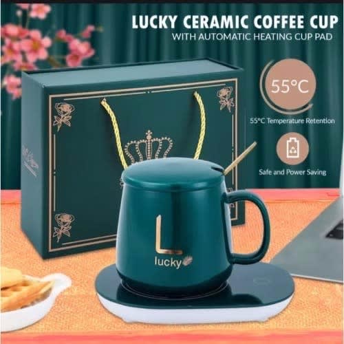 Lucky Ceramic Tea Coffee Mug with Warmer - 1 Set | Konga Online Shopping