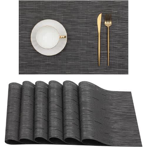 Table Mats- Set Of 6- Dark Grey | Konga Online Shopping