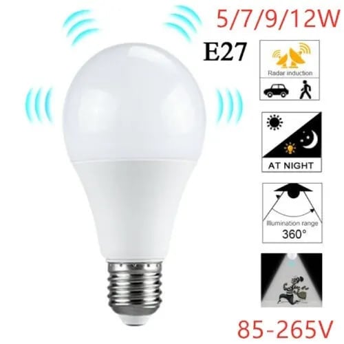 Pir Motion Sensor Detection Infrared Led Bulb - Pinhead - 12W - 5PCS ...