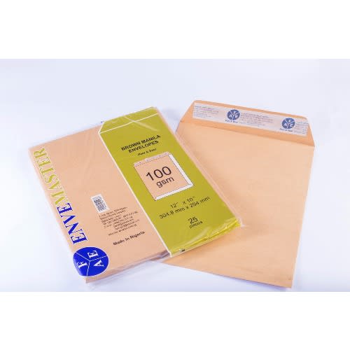 FAE - Envemaster Envelopes - A4 Size 12x10 Inches - 25 Pieces - Brown ...