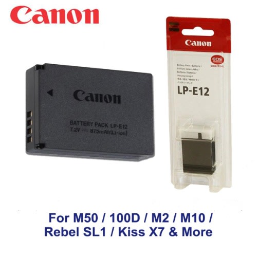 Canon Lp-e12 Battery For Eos M50- Eos M50 Mark Ii -eos-m- Eos M2 - Eos M10- Eos M100 - M200 ...