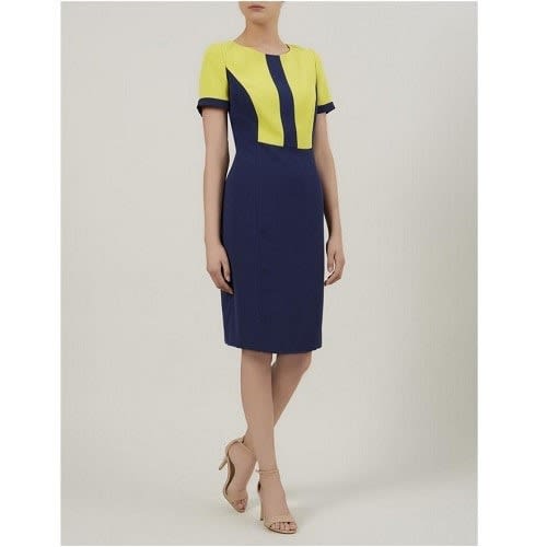 Planet Block Dress - Yellow & Navy | Konga Online Shopping