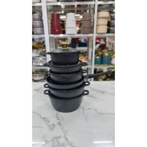 Haus Roland Granite Coated Non Stick Cookware/pot - 11pieces - black ...