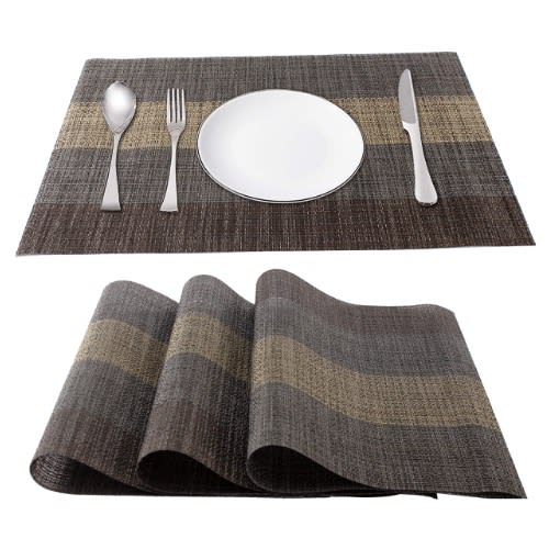 Table Mats- Set Of 6- Brown Striped | Konga Online Shopping