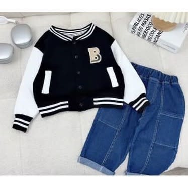 Kids Unisex Two Piece Set - Varsity Jacket+jean | Konga Online Shopping