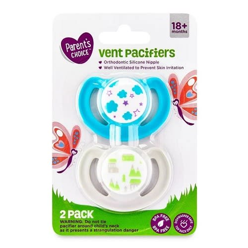 Parent's Choice Silicone Orthodontic Vent Pacifiers - 2 Count -grey ...