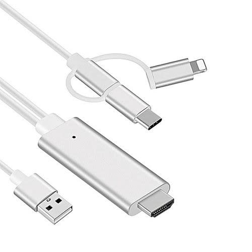 Mirascreen 3in1 Hdmi Hdtv Adapter Av Cable Lightning/micro Usb/type C ...