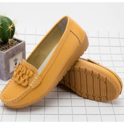 Women Leather Shoes-Yellow | Konga Online Shopping
