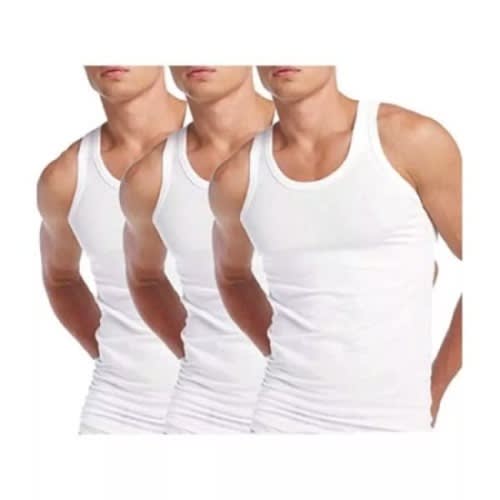 Set Of 3 Men's Singlet - White | Konga Online Shopping