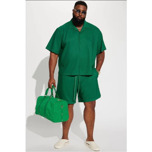 JAOP Show Up Short Sleeve Cuban Shirt And Short- Green | Konga Online ...