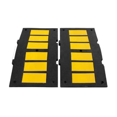 Rubber Traffic Speed Breaker Hump - Yellow/Black - 900mm X 500mm X 50mm ...
