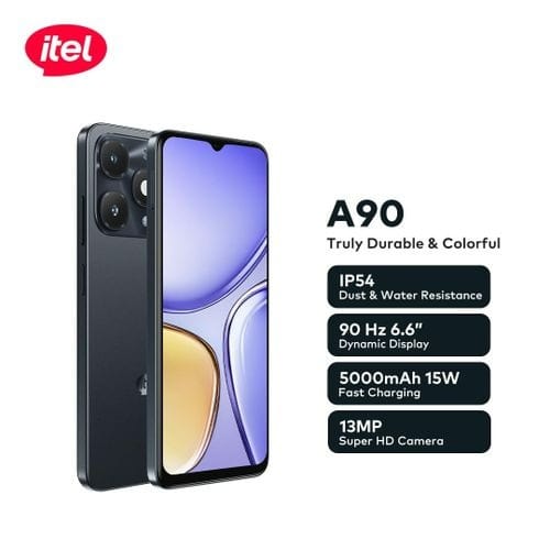 Itel A90 6.6"- 128gb Rom + 4gb- Ram + Upto 12gb Ram- 5000mah - Black | 6806714 | Konga Online ...