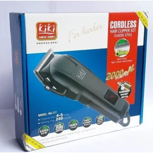 New Gain Kiki Rechargeable Hair Clipper + Led Light Battery Displayed ...