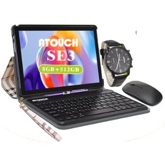 Atouch SE3 Android Tablet with Keyboard - 10.1" - 512GB ROM - 8GB RAM ...