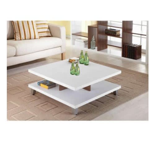 Double-deck Center Table-White & Brown | Konga Online Shopping