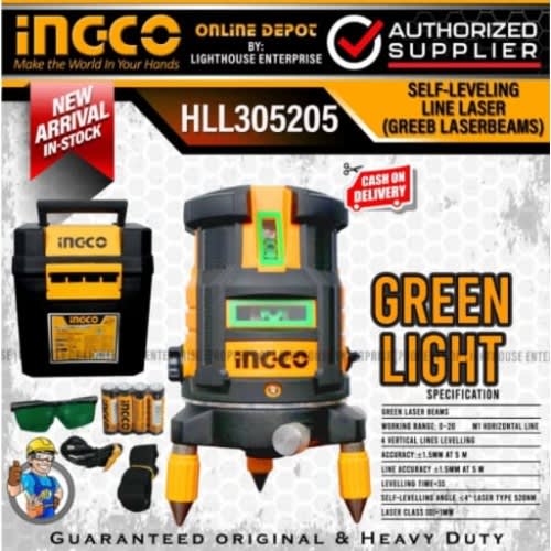 Ingco Self Leveling Green Line Laser Beams - Hll305205- 0-30m | 6383534 ...