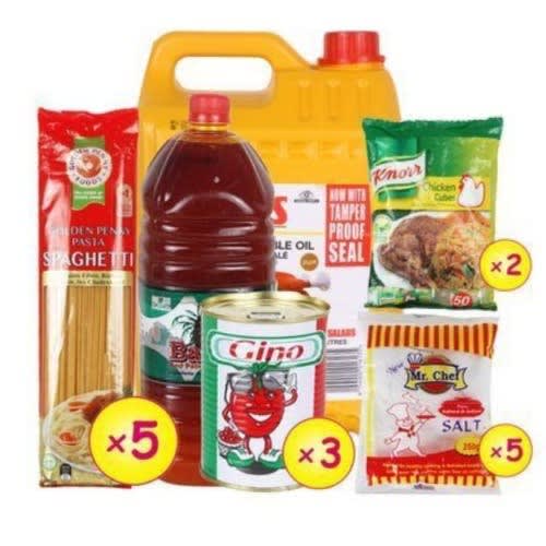 Food Combo Spaghetti X5, Maggi Knorr X2, Salt X5, Gino X3 Vegetables ...