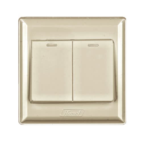 Himel, Switch, Advanced Series, 10 Ax, 250 V, 2 Gangs, 2-way, Gold ...