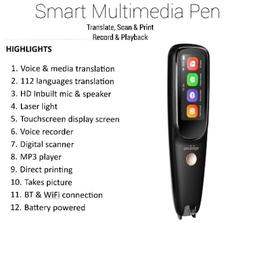 Multimedia Pen With Bt Translator + Scanner & Voice & Mp3 Player ...