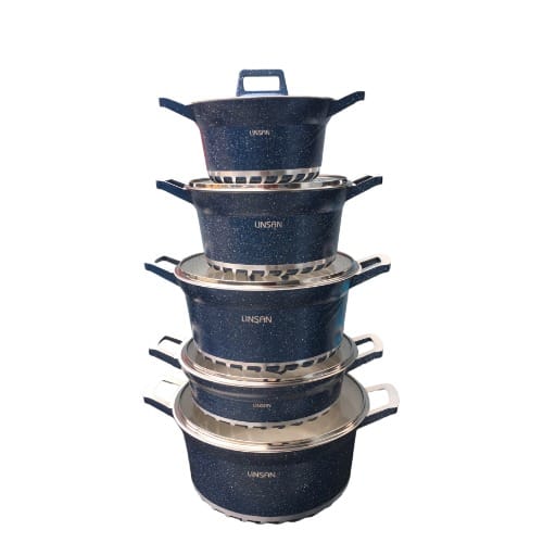 Linsan 10 Piece Die Cast Cookware Set - Blue | Konga Online Shopping