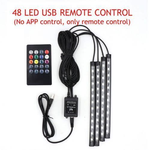 Car Interior Decoration Led Strip - 48 Lamp Ambient Light With Remote ...