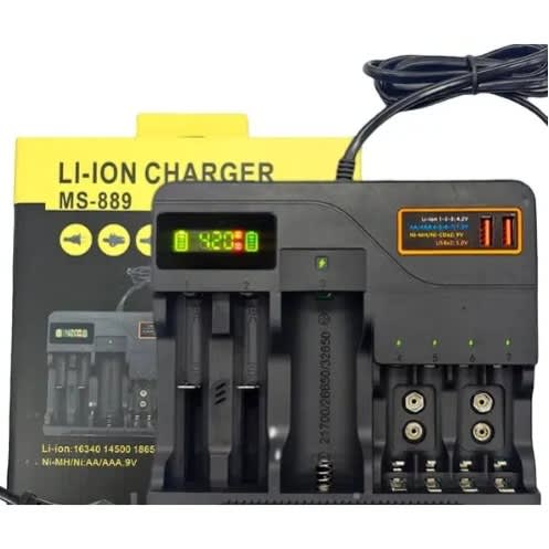 Multiple Slot Ac 220v Powered Lithium 18650 17700 26650 32650 Charger ...
