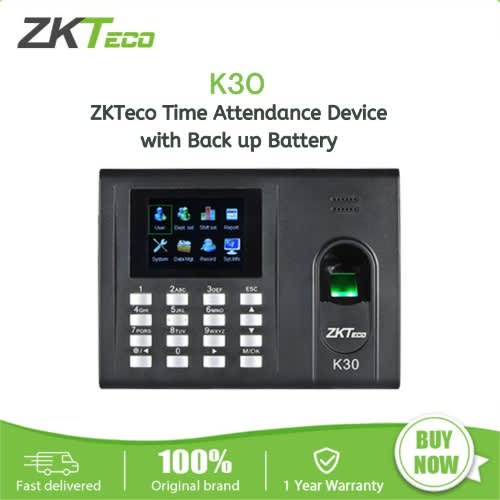ZKT Zkteco K30 Pro Time Attendance Machine With Fingerprint And Battery ...
