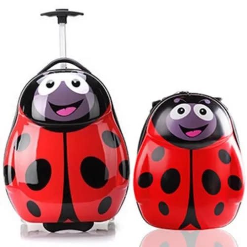 Kid's Lady Bug Travel Trolley Luggage Suitcase & Backpack - 2 Piece Set ...