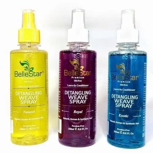 BelleStar Hair Wig Shine And Detangle Spray - Oil Free - 3 Pcs Set -260ml | Konga Online Shopping