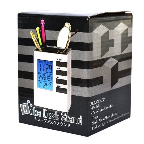 Cube Desk Stand With Digital Clock | Konga Online Shopping