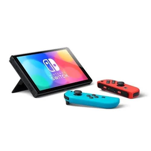 Nintendo 3DS Switch Oled Model - Neon Blue And Red Joy-con - Black ...