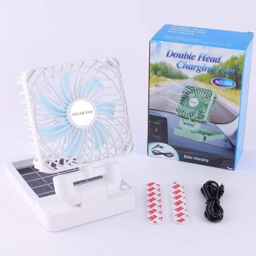 Solar Charging And USB Charging Double Head Charging Fan | 6432270 ...