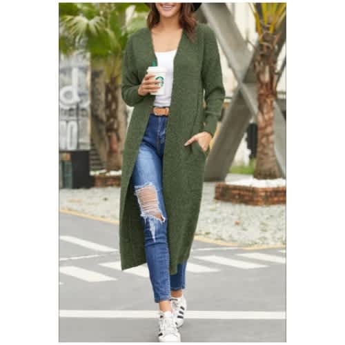 Fashion Woman Long Knit Cardigan - Green | 6861401 | Konga Online Shopping