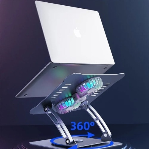 Ergonomic 360° Rotating Laptop Stand With Dual Fan Cooling | Konga ...