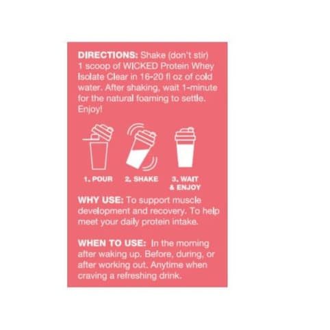 Wicked Protein Watermelon Clear Whey Isolate Protein Powder 504g 17 ...