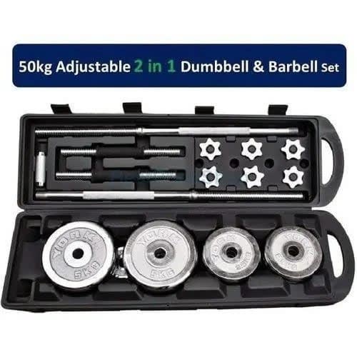 Barbell & Dumbell Set - 50kg Cast Iron | 6297916 | Konga Online Shopping