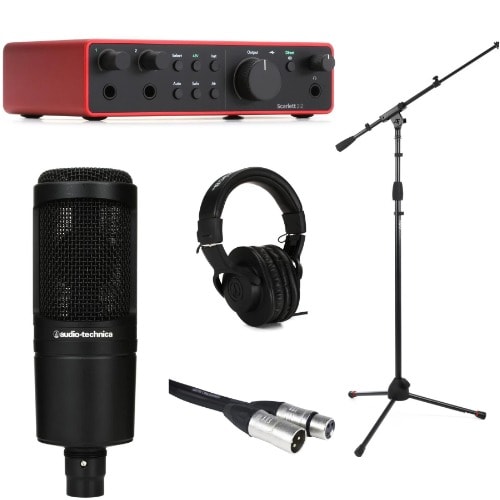 Focusrite Microphone+m50x Headphone+ Mic Stand And Free Mic Cable ...