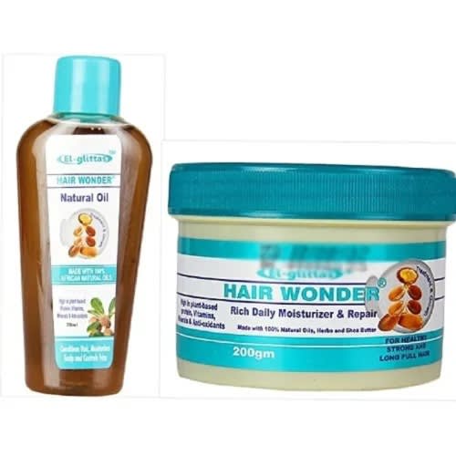 El Glittas Hair Wonder Oil- 70ml + Hair Wonder Cream - 200g | 6230945 ...