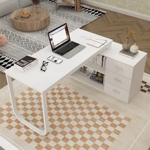 Computer Desk With Storage - Off White | Konga Online Shopping