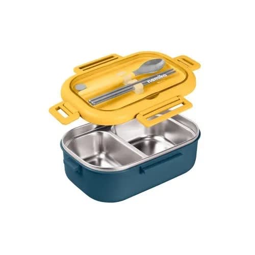 A&S Tedemei Stainless Steel Food Box With Lock Lid + Spoon & Chopsticks ...