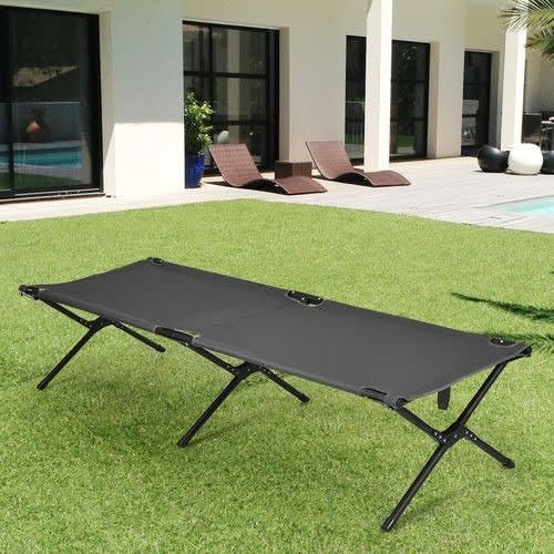 Tesco Outdoor Folding Camp Bed With Carry Bag - Grey | Konga Online ...