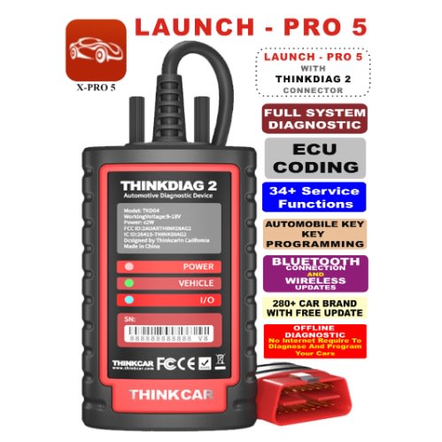 Launch X431 Launch Pro 5 Car Scanner With Thinkdiag 2 Connector | Konga ...