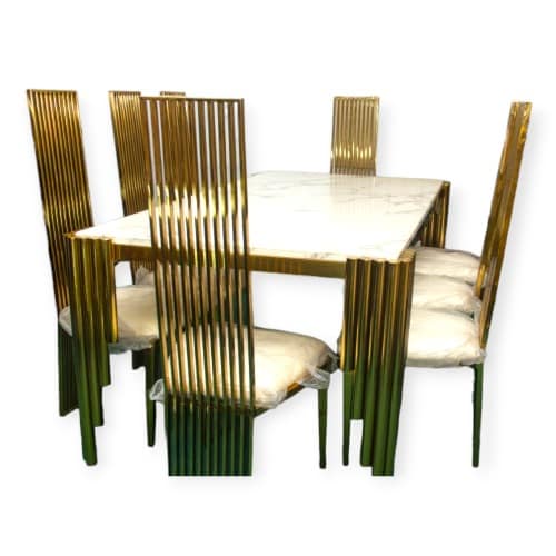 Eight Seater Marble And Steel Dining Set | 6346525 | Konga Online Shopping