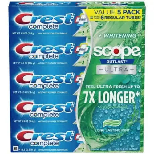 Crest Complete + Scope Advanced Active Foam Toothpaste - 8.2 Oz - 5 ...