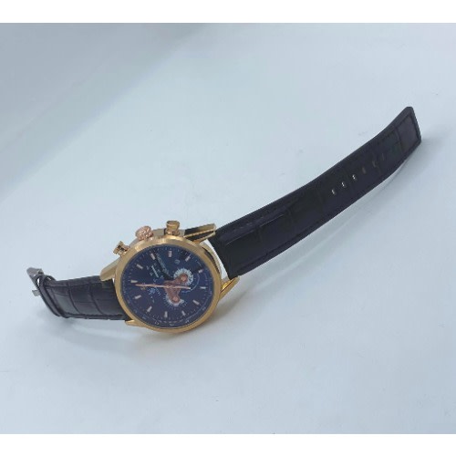 Tag Heuer Chronograph Leather Strap Black Luxury Men's Wrist Watch ...