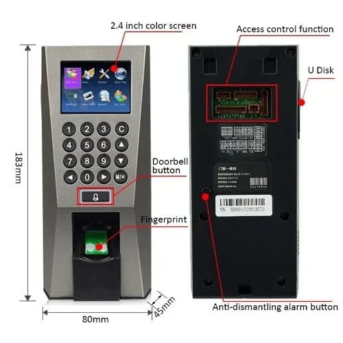 ZKT Zkteco F18 Biometric Access Control And Time Attendance Terminal ...